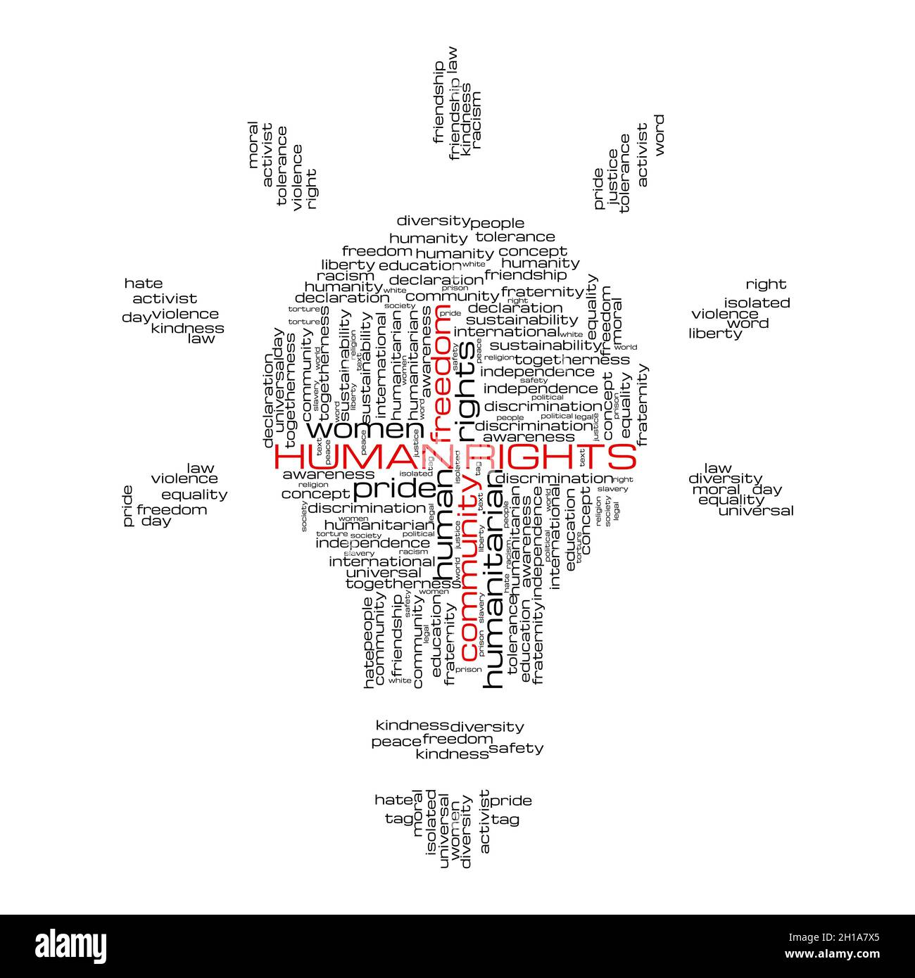 Human rights word cloud concept with enovative light bulb symbol Stock ...