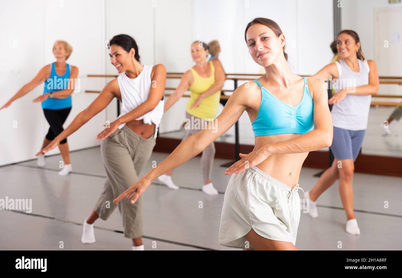 Women dancing together in studio Stock Photo - Alamy
