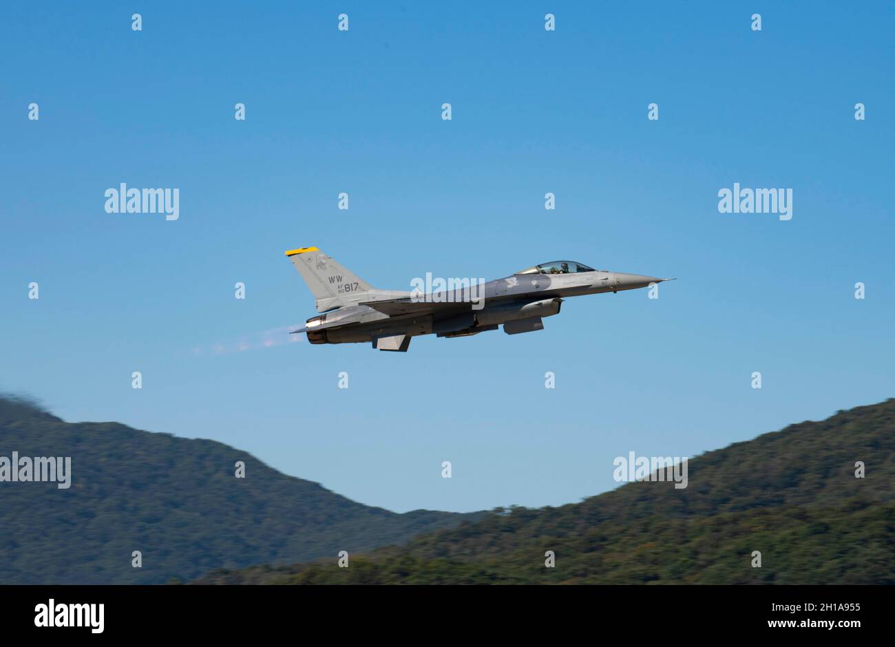 An F-16 Fighting Falcon, assigned to the Pacific Air Forces F-16 ...