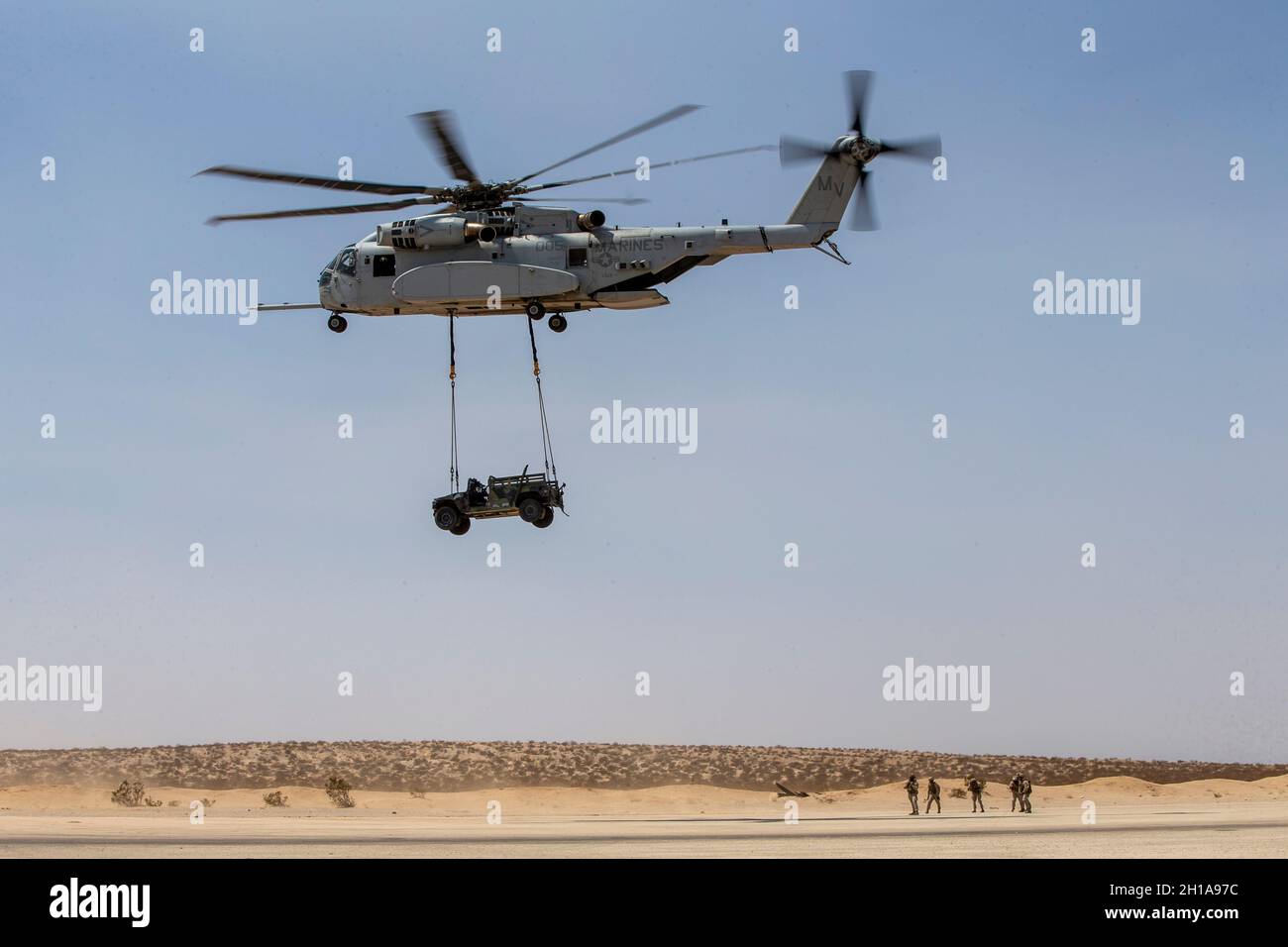 A U.S. Marine Corps Sikorsky CH-53K King Stallion with Marine ...