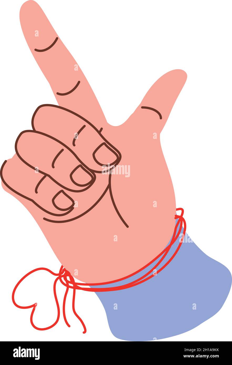 hand with red thread of fate Stock Vector Image & Art - Alamy
