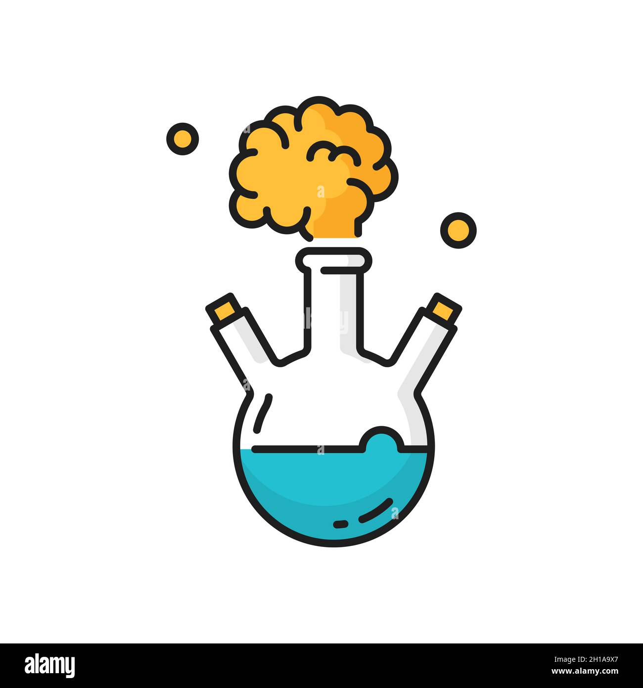 Beaker with smoke laboratory glassware, chemical beaker with flame ...