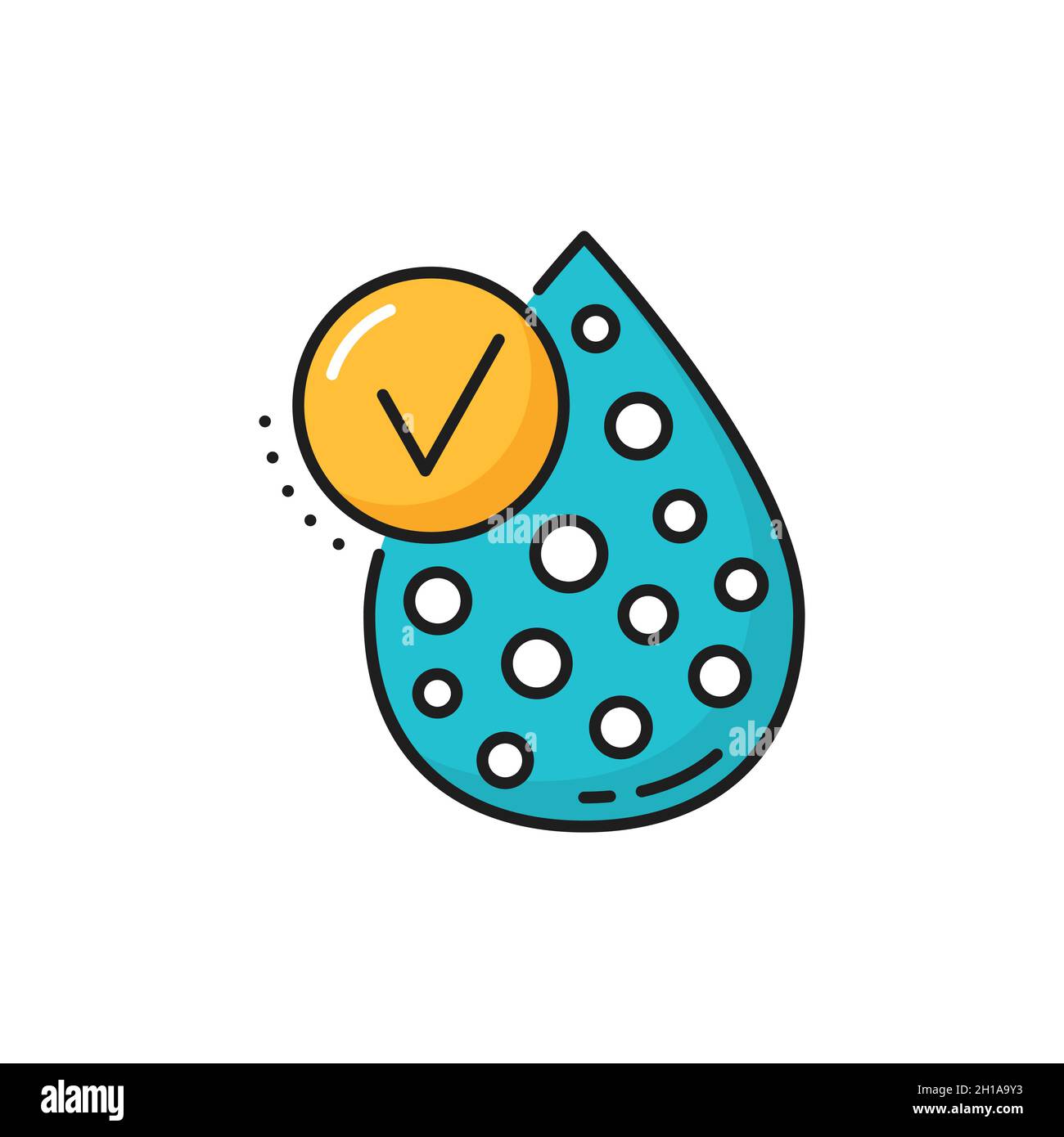 Liquid drop ok sign, serum oil, biofuel droplet isolated. Vector ...