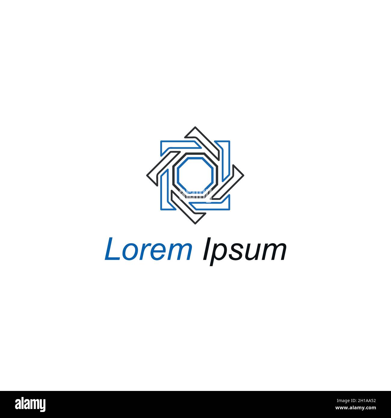 Vector Fresh Four Sided Bended Square Shape Hexagon Shape Logo Template ...