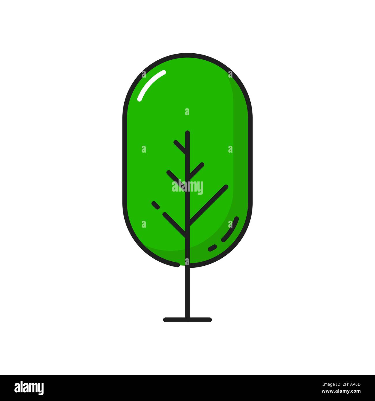 Cartoon green tree environment protection, save Earth, natural plant ...