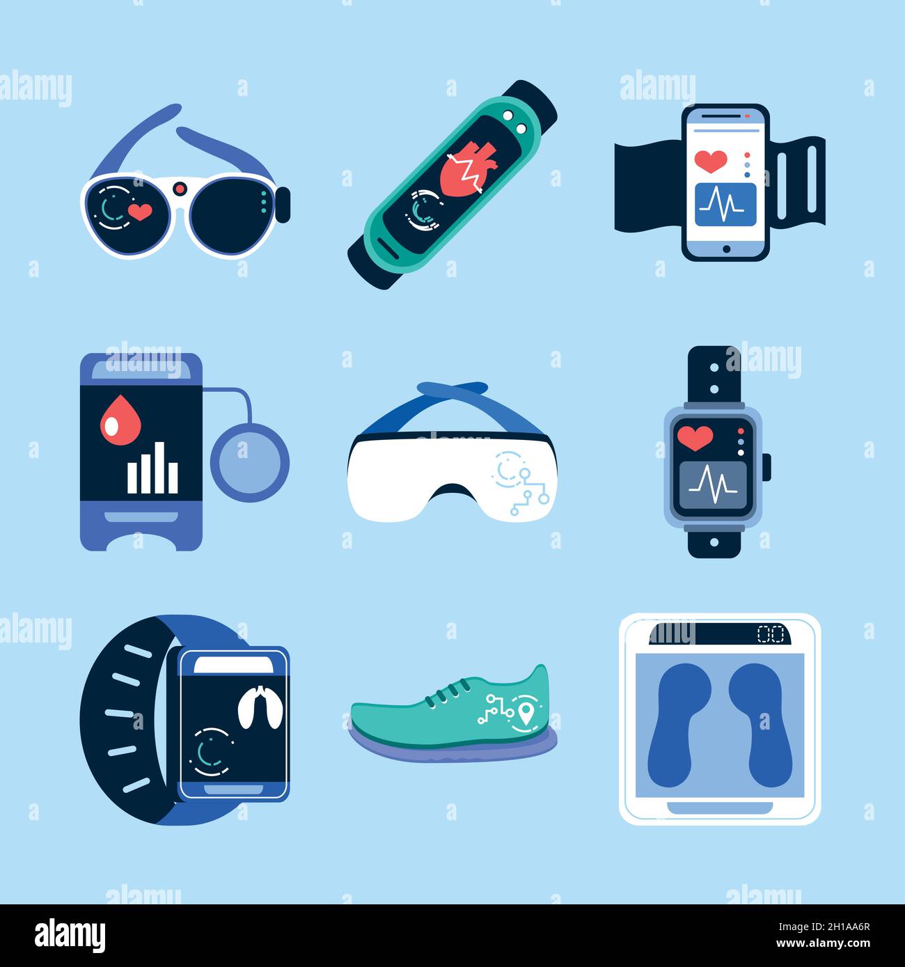 wearable health monitor icons Stock Vector Image & Art - Alamy