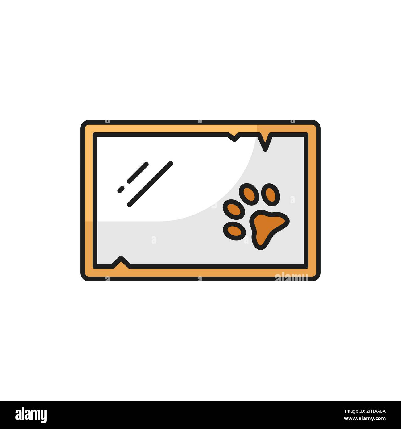 Pet cushion pillow or carpet with paw print isolated animals home bed ...