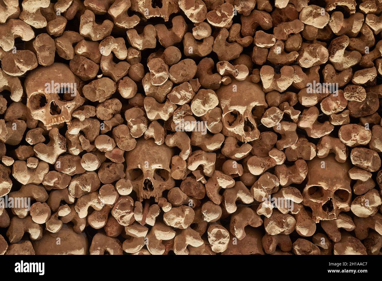 Skulls and bones in a wall Stock Photo - Alamy