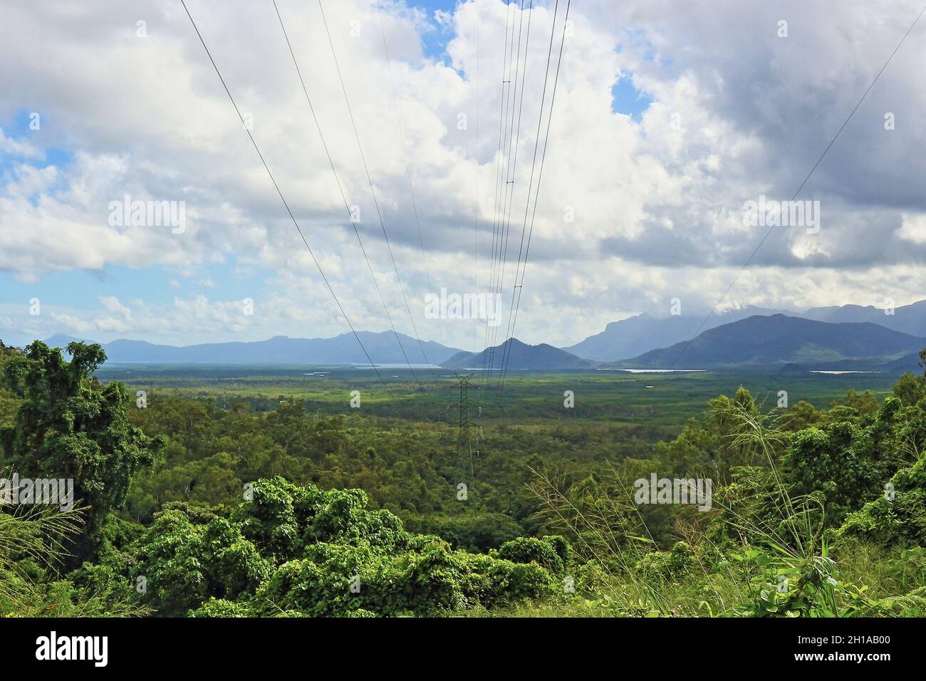 Cardwell Range original "Main Roads" lookout view towards Hinchinbrook ...