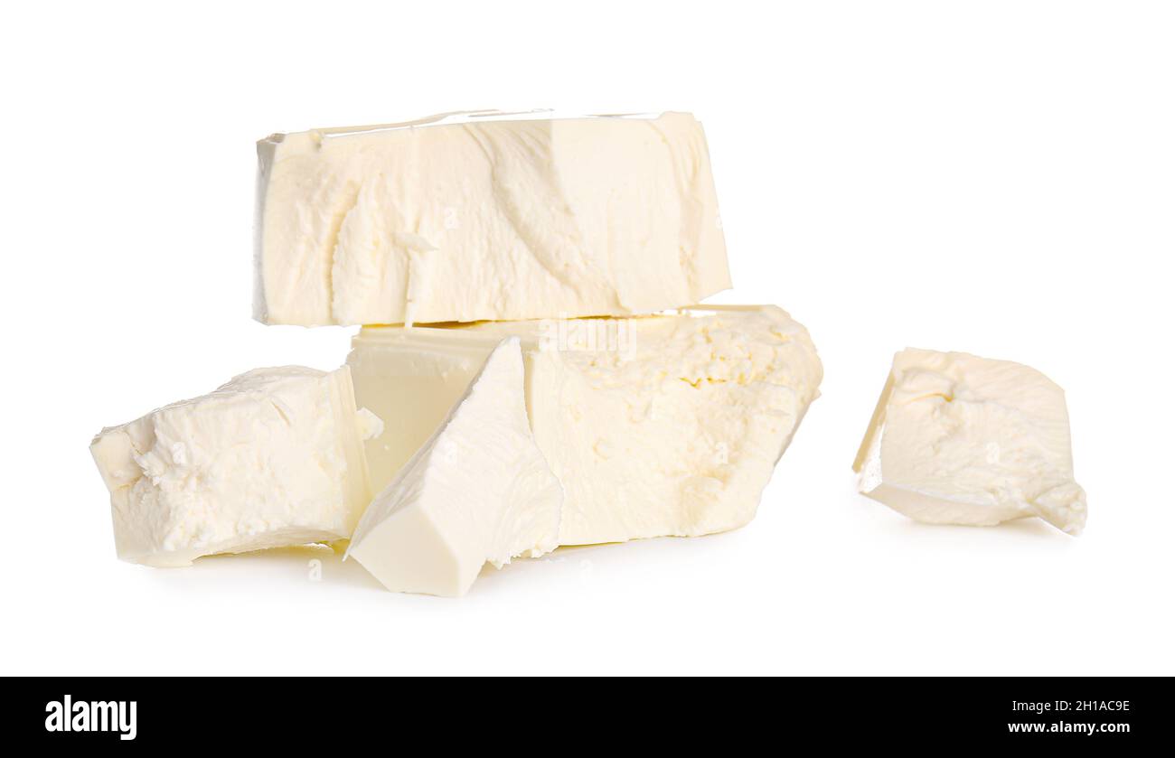 Healthy feta cheese on white background Stock Photo - Alamy