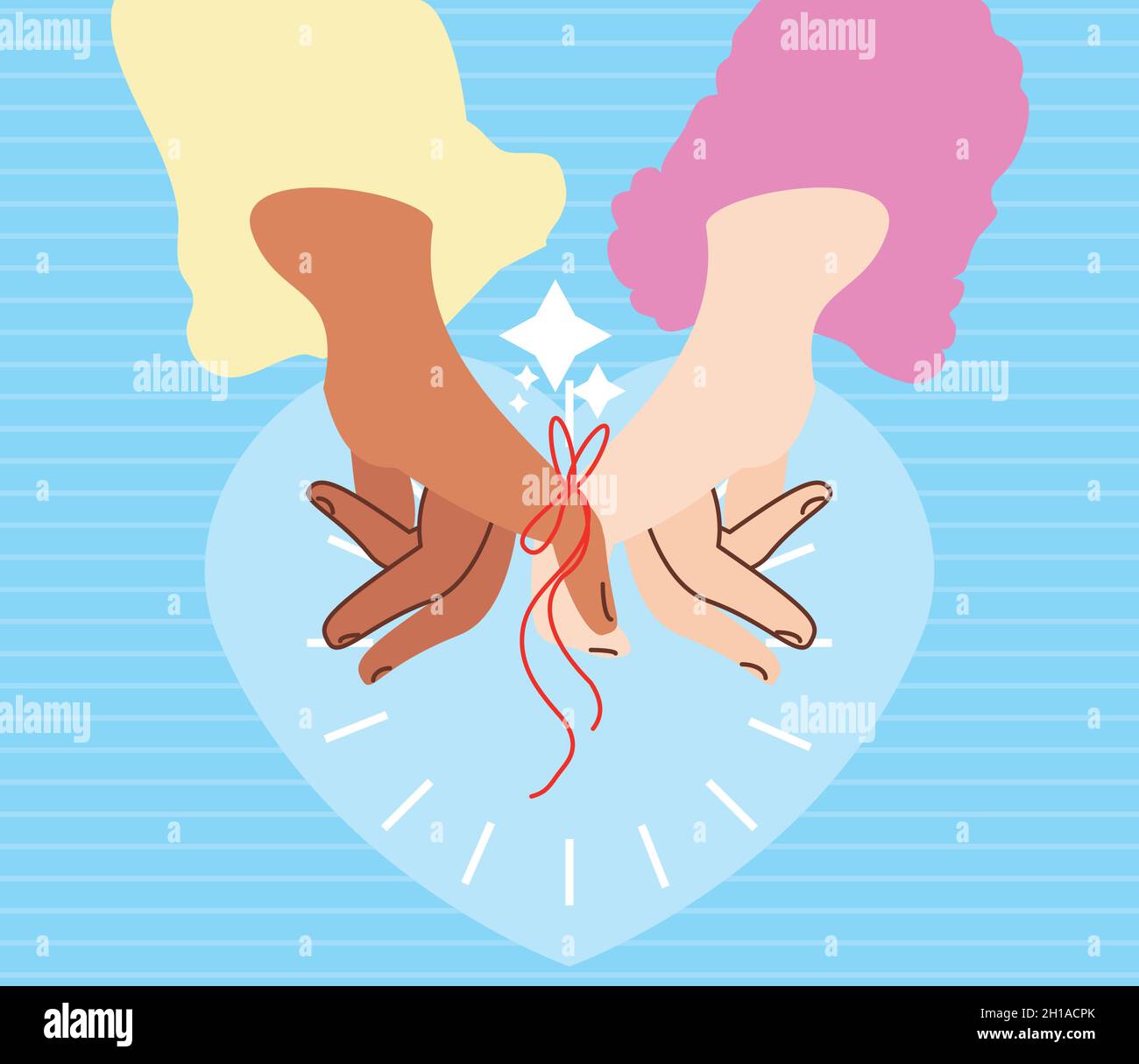 Red string of fate Stock Vector Images - Alamy