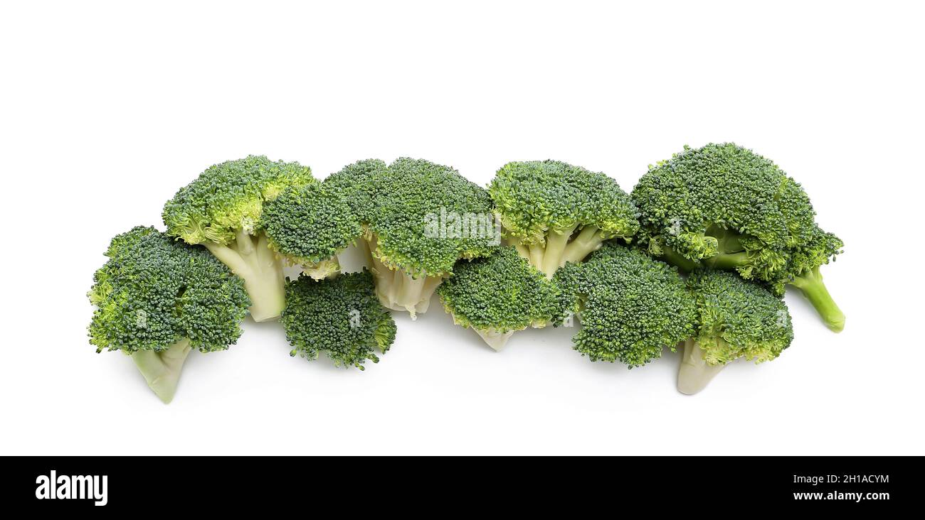 Healthy broccoli cabbage on white background Stock Photo - Alamy
