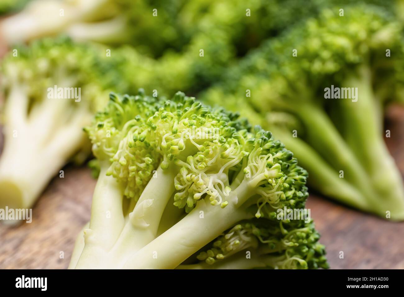 Board with healthy broccoli cabbage, closeup Stock Photo - Alamy