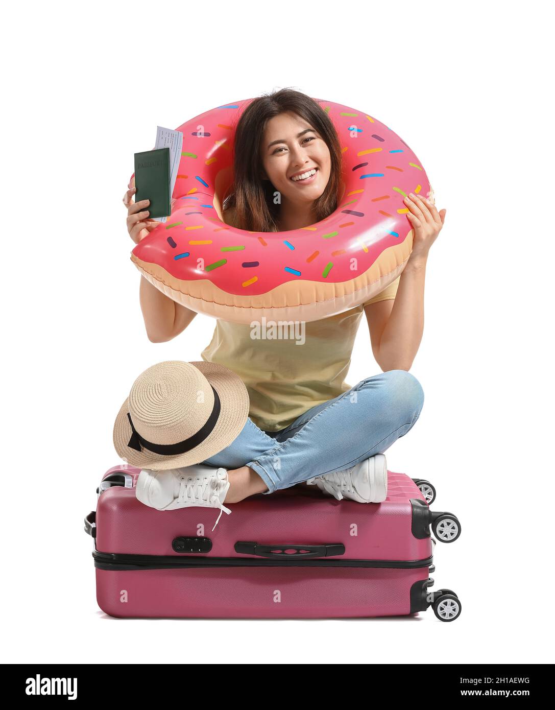 Girl inflatable ring hi-res stock photography and images - Alamy