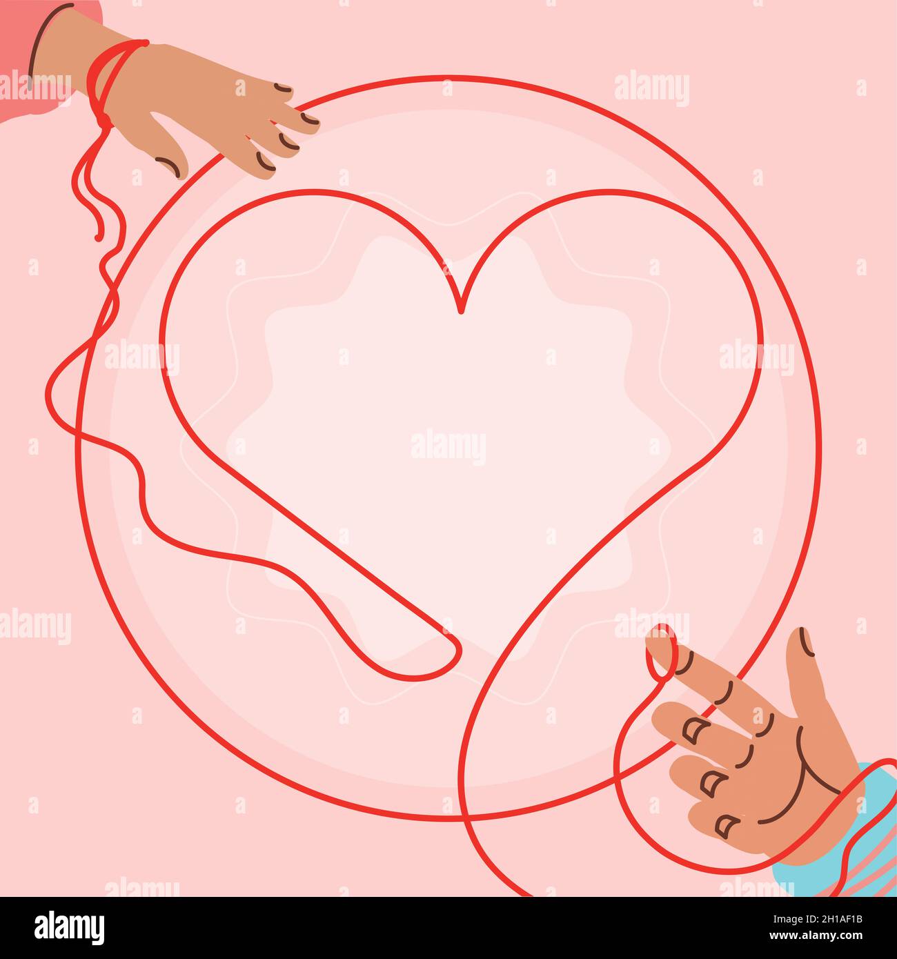 hands and red string Stock Vector Image & Art - Alamy