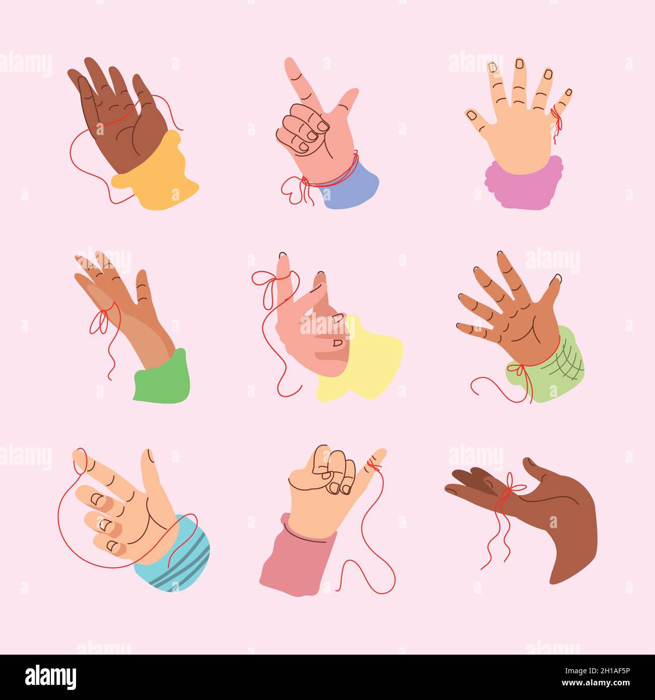 Red string of fate Stock Vector Images - Alamy