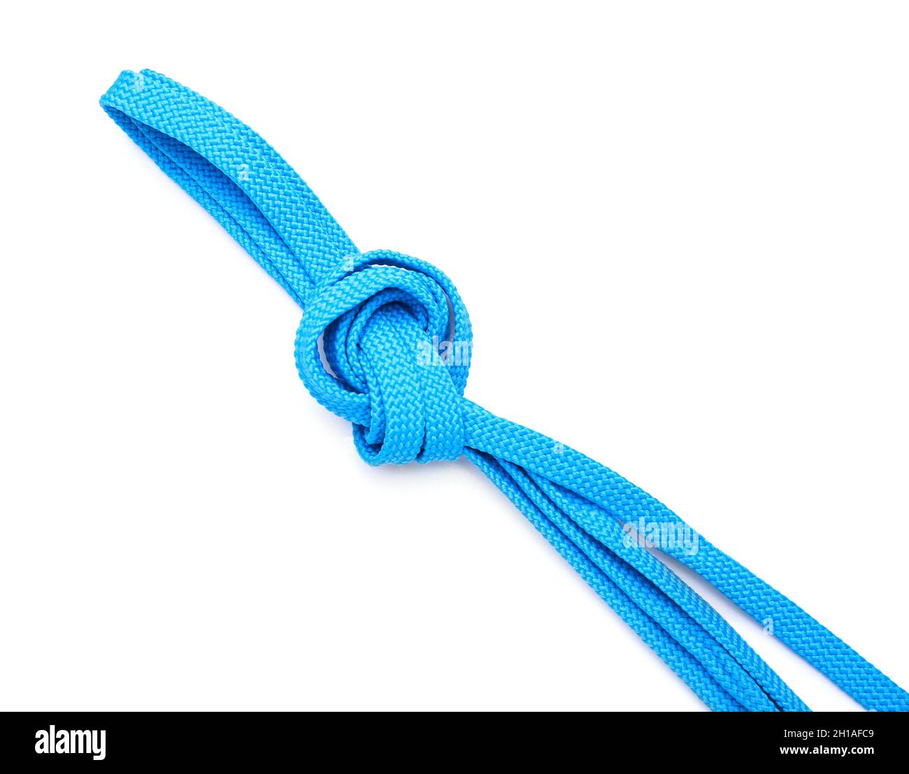 Shoe laces tied in knot on white background Stock Photo - Alamy