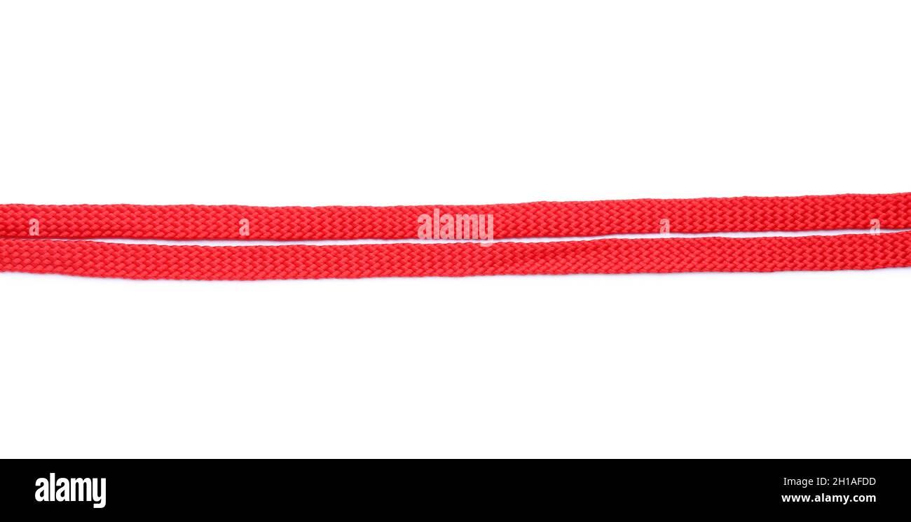 Red shoe laces isolated on white background Stock Photo - Alamy