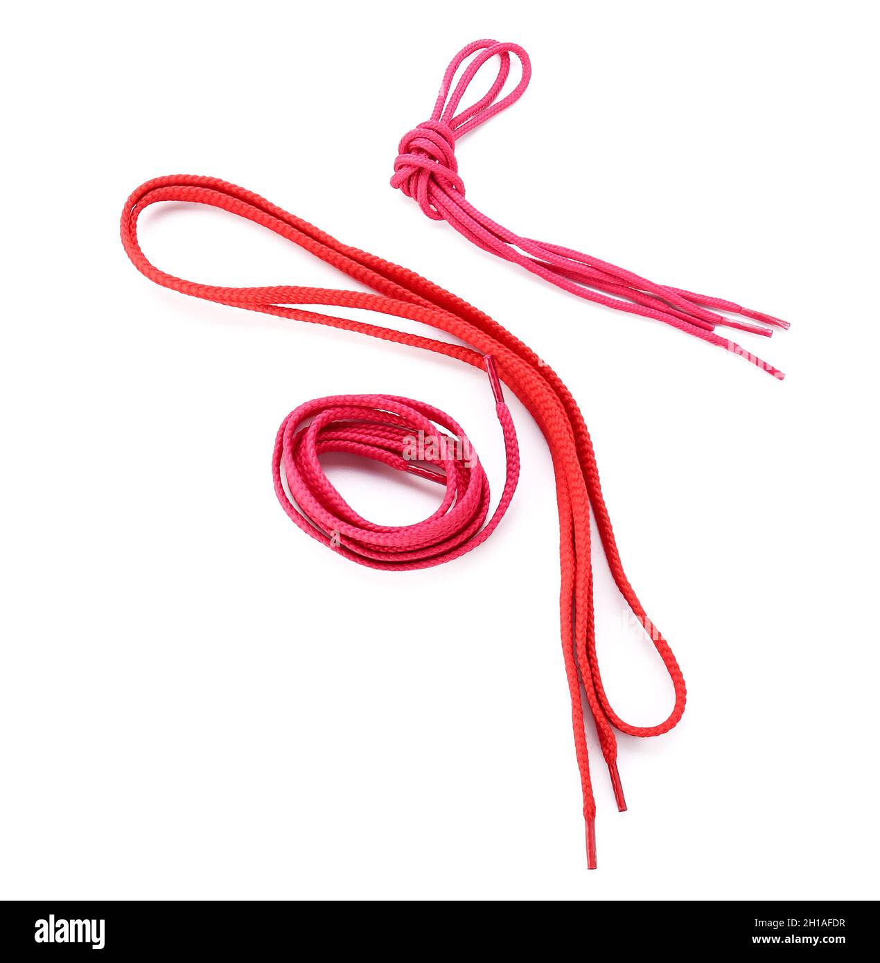 Different shoe laces isolated on white background Stock Photo - Alamy