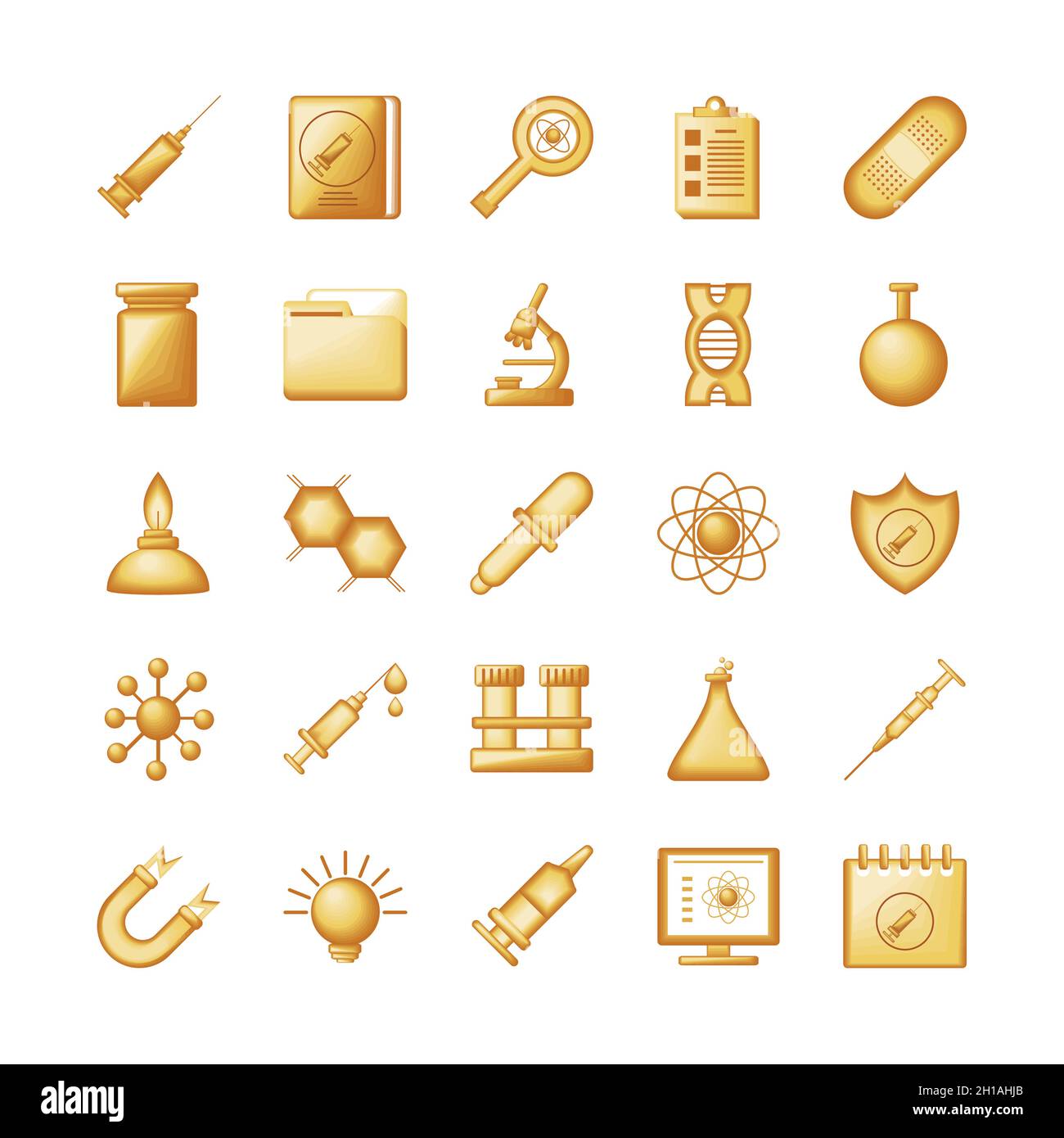 Gold microscope atom hi-res stock photography and images - Alamy