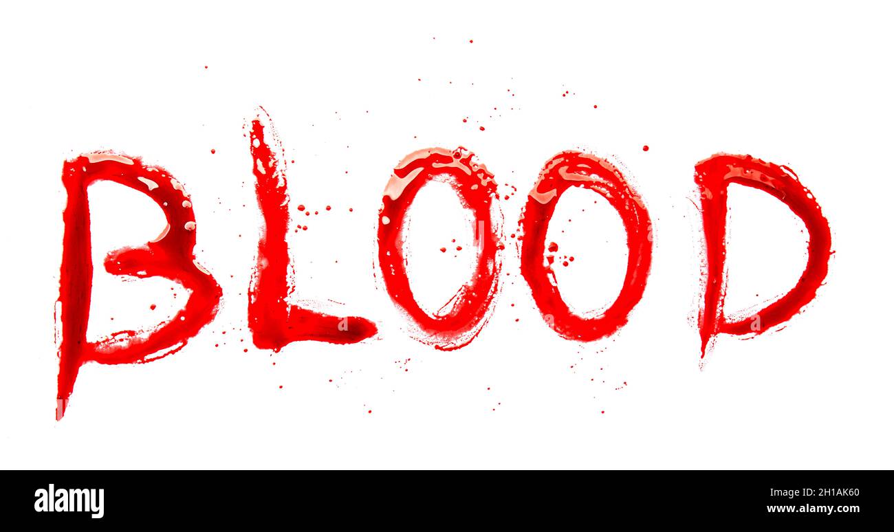 Word BLOOD on white background Stock Photo - Alamy