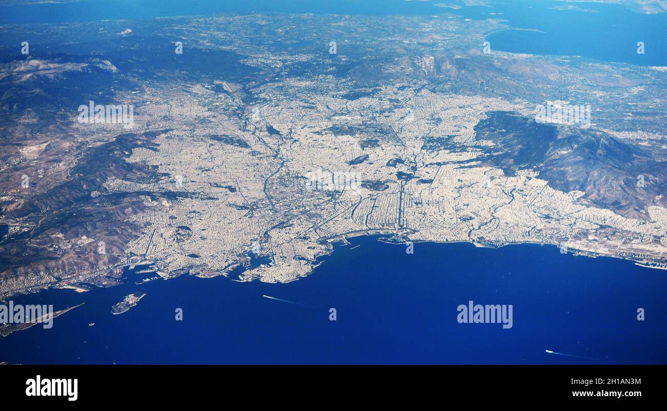 Aerial view of the Athens metropolis in Greece Stock Photo - Alamy