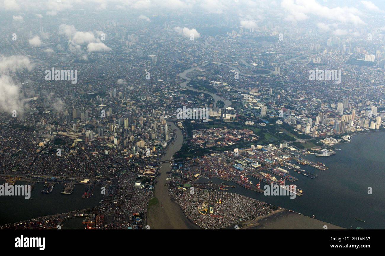 Aerial view of Manila, The Philippines Stock Photo - Alamy