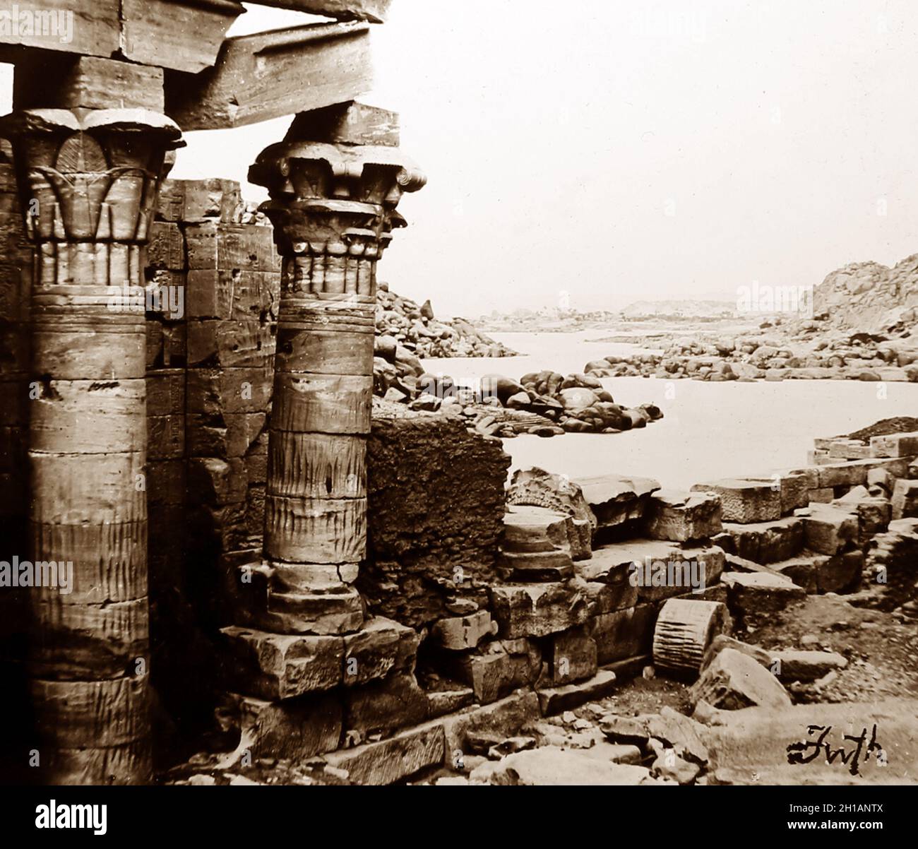 First Cataract, Egypt, 1850s by Francis Frith Stock Photo - Alamy