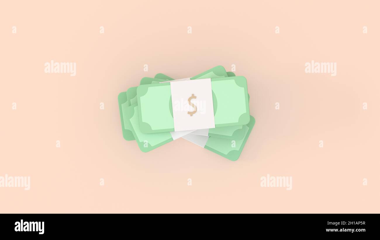 Stack of money. Top down view. Bundles cash of beige background ...