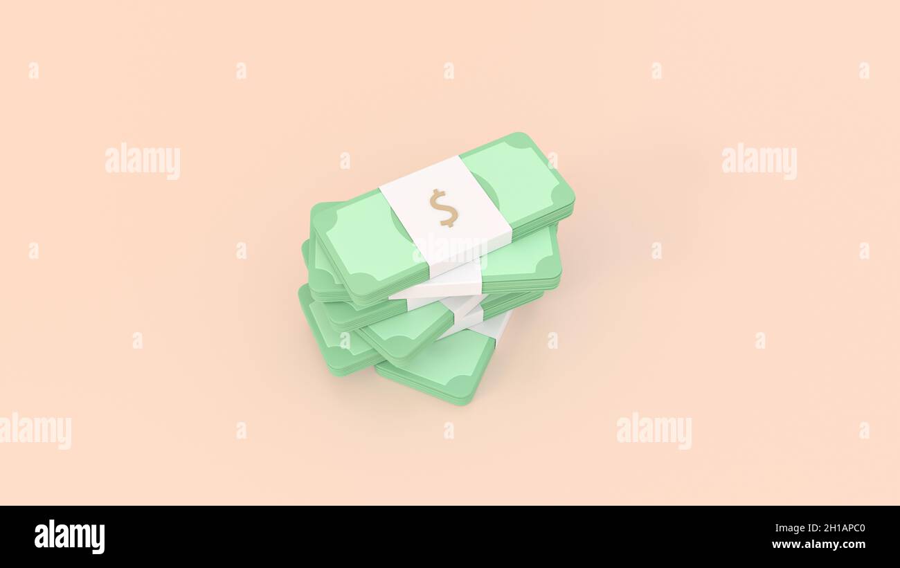 Side view to stacks of money. Bundles cash of beige background. Bundles ...