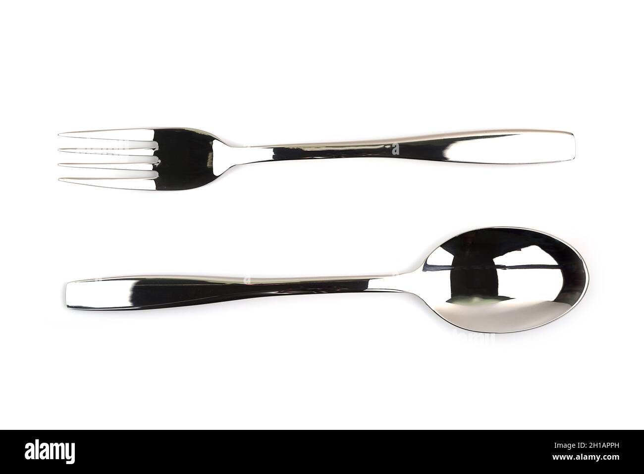 fork and spoon isolated on white background Stock Photo - Alamy