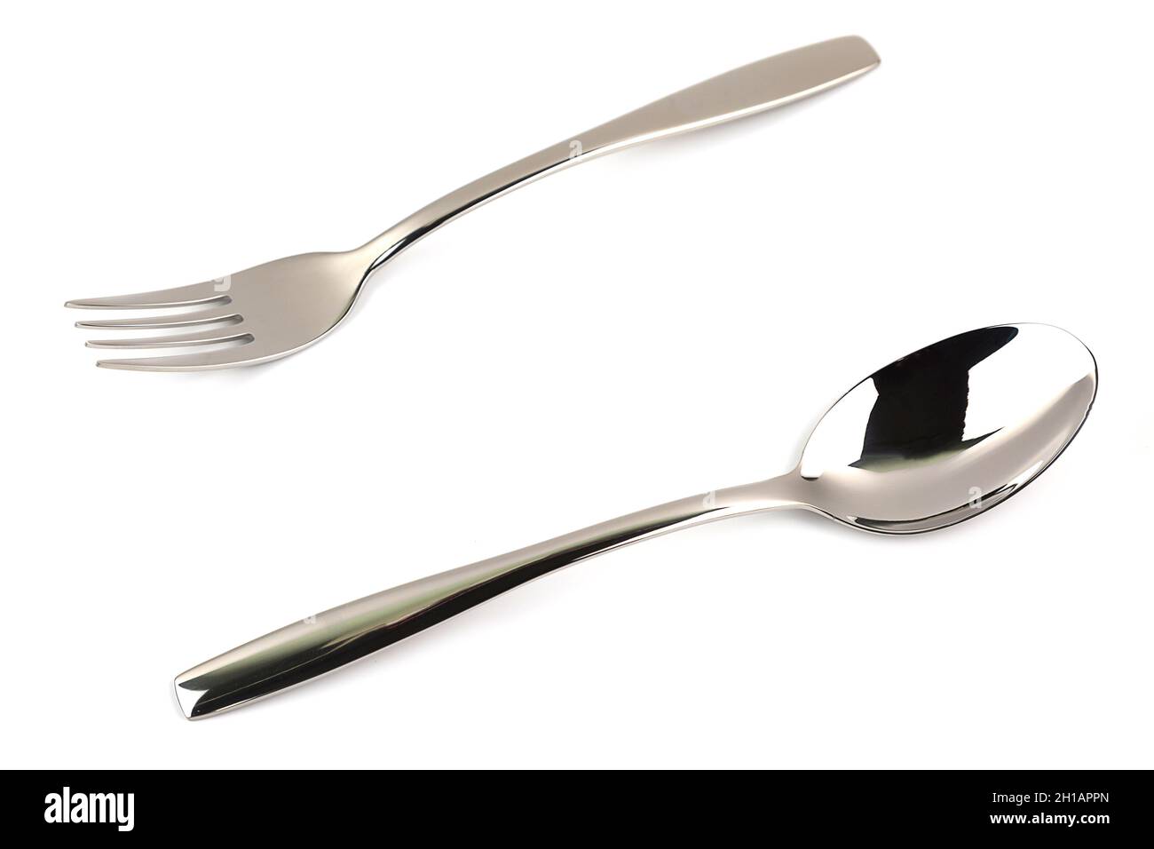 fork and spoon isolated on white background Stock Photo - Alamy