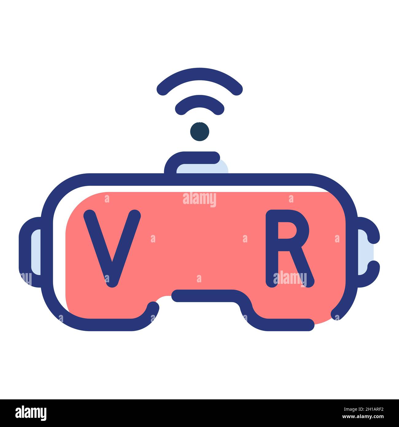 vr virtual glasses single isolated icon with dash or dashed line style ...