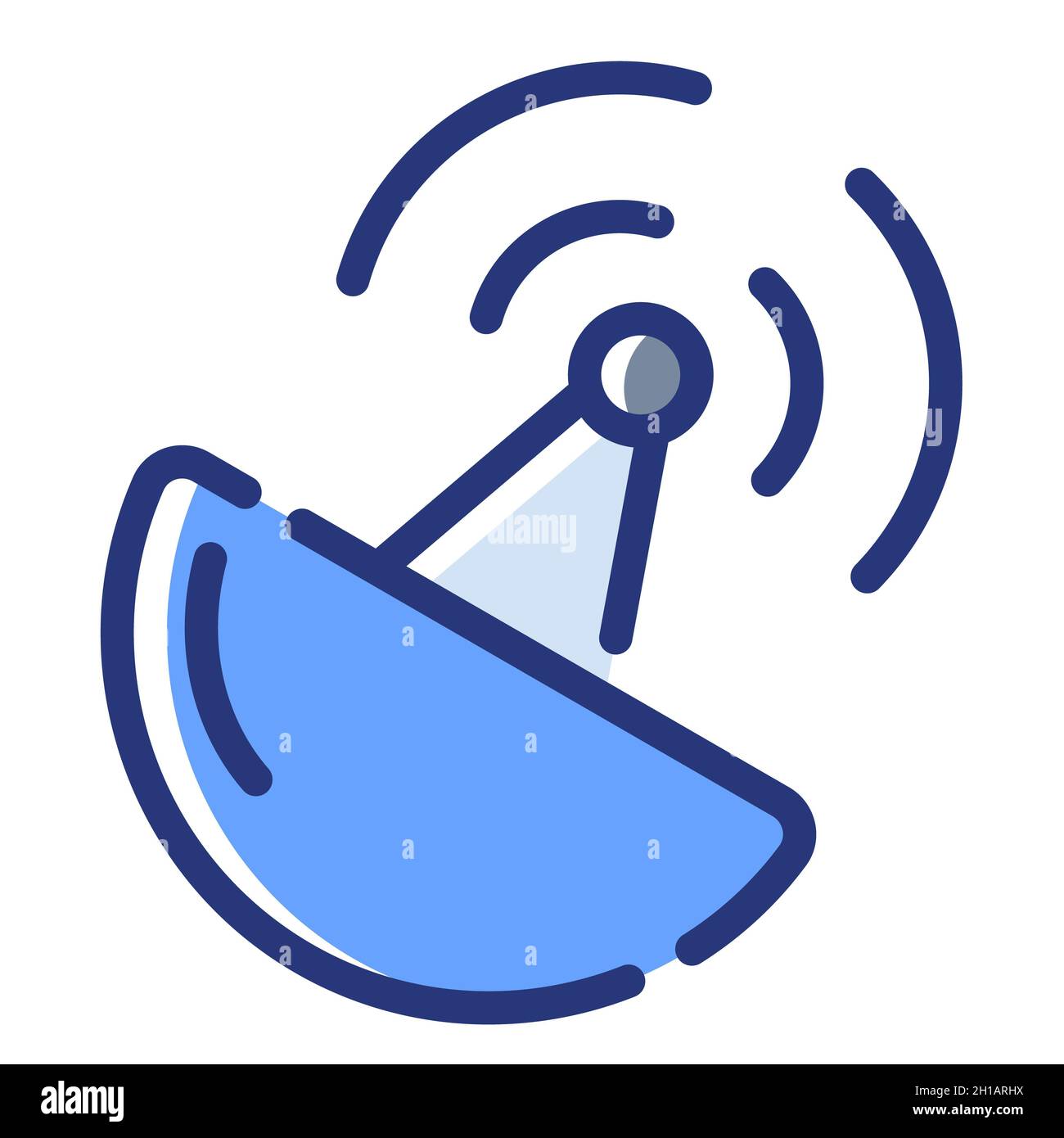 transmitter satelite antena single isolated icon with dash or dashed line style vector ...