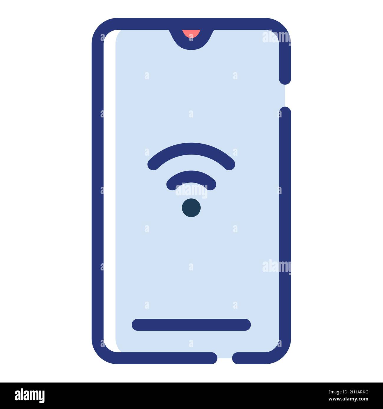 smartphone electronic iot single isolated icon with dash or dashed line ...