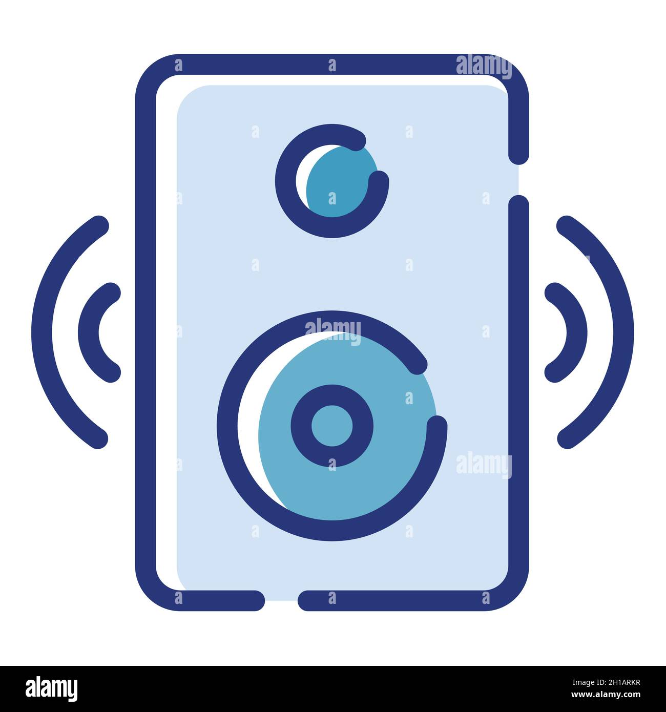 smart speaker wireless iot single isolated icon with dash or dashed ...