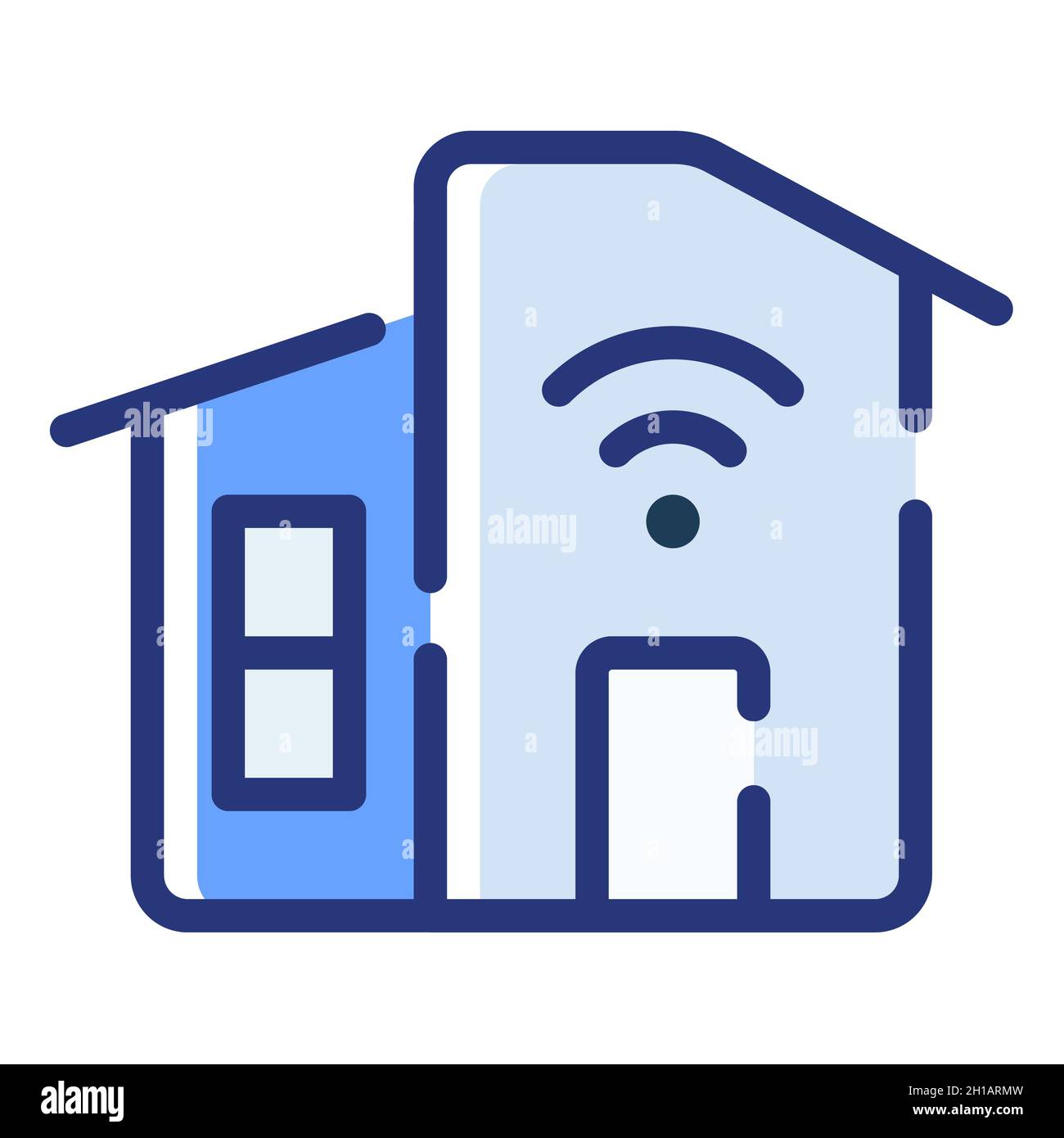 smart home wifi iot single isolated icon with dash or dashed line style vector illustration ...