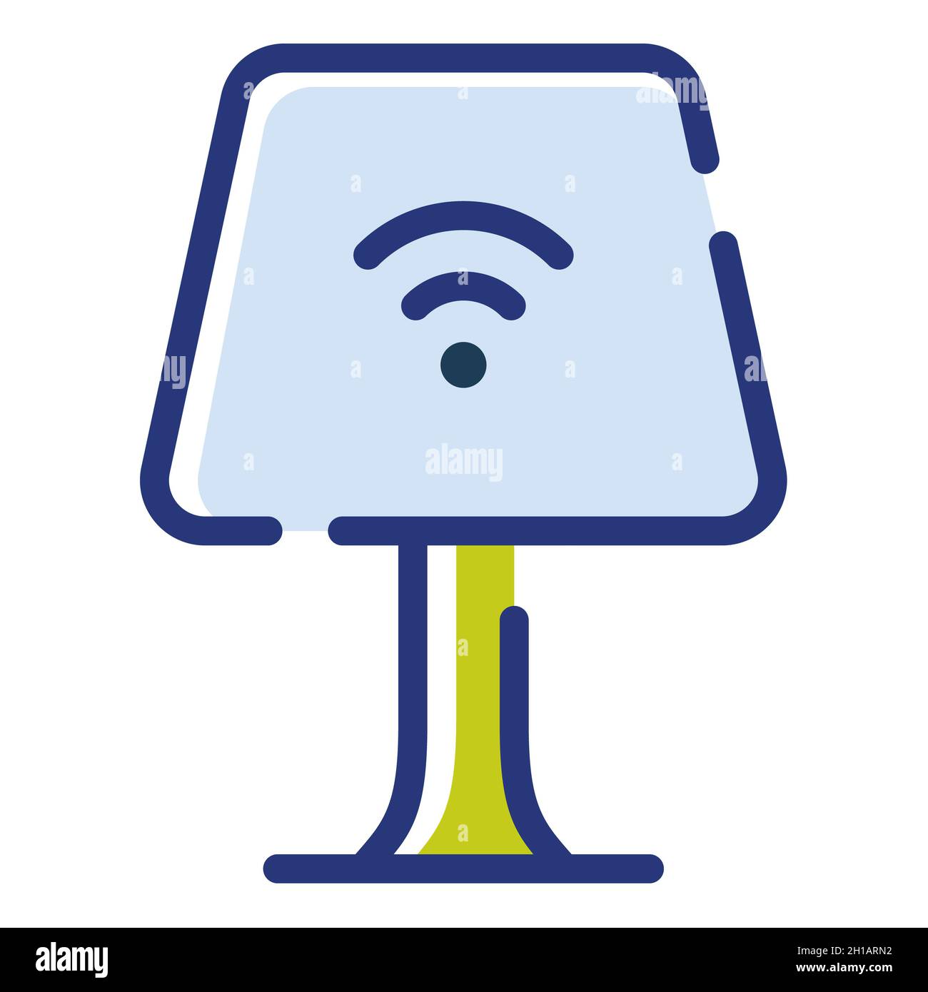 smart lamp iot single isolated icon with dash or dashed line style vector illustration Stock ...