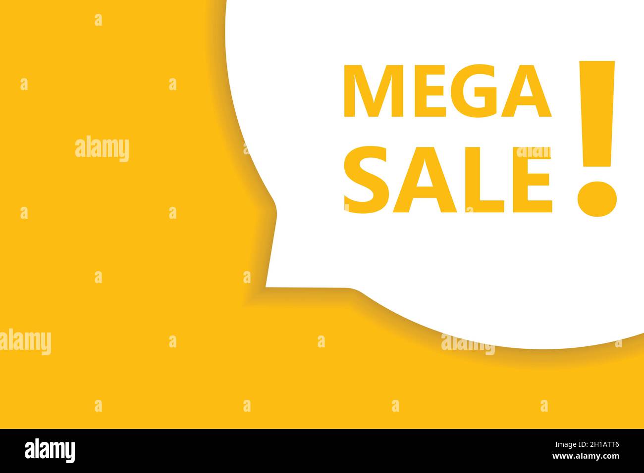 mega sale speech bubble banner vector with copy space for business ...