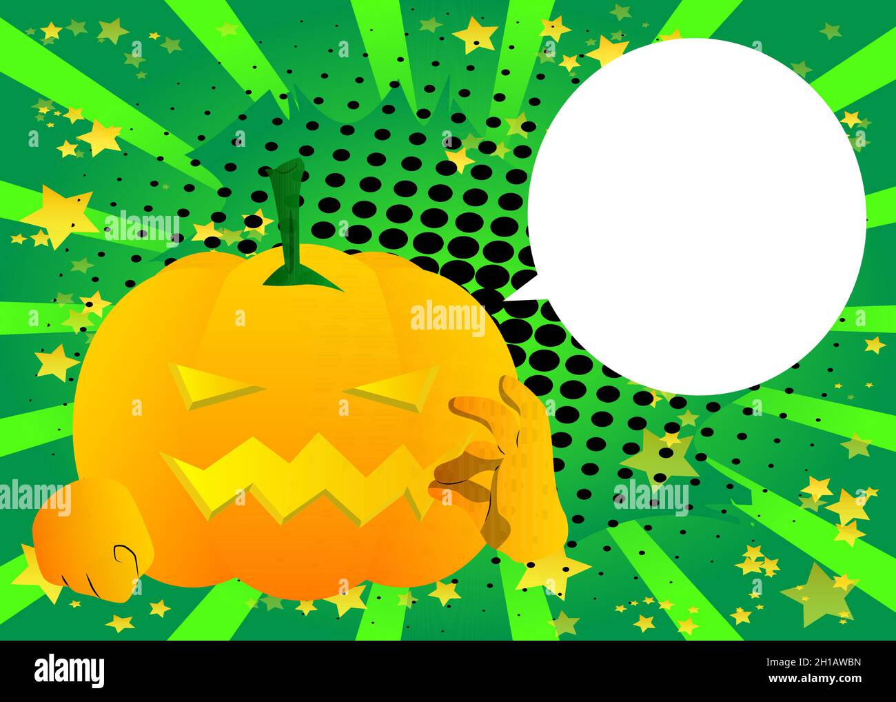 Decorative pumpkin for Halloween showing ok sign as a cartoon character ...