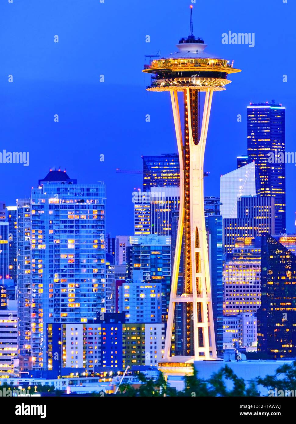 View of the skyline from the viewpoint at Kerry Park in Seattle Stock ...