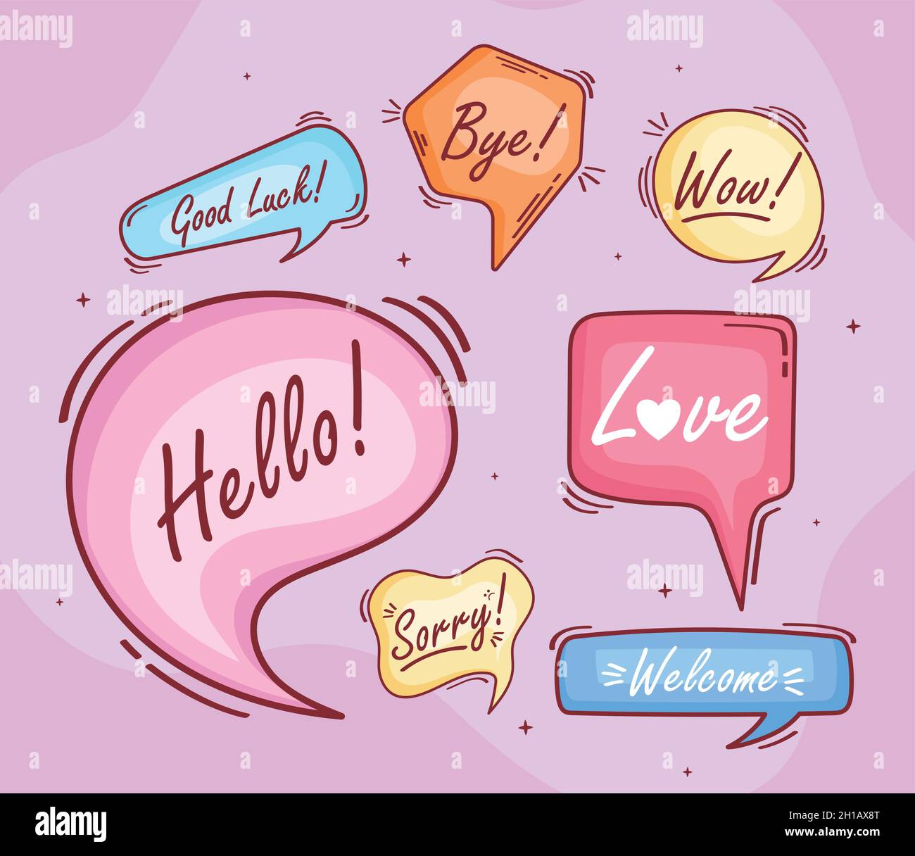 seven text balloons doodle icons Stock Vector Image & Art - Alamy