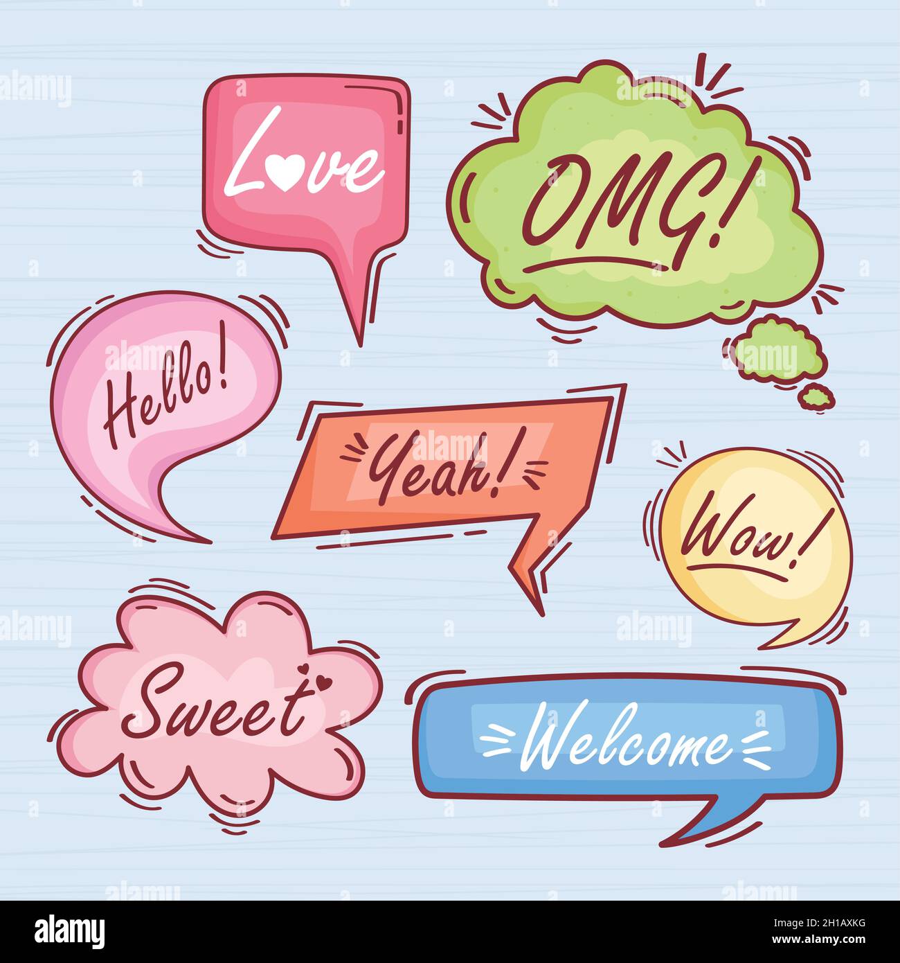 text balloons doodle seven icons Stock Vector Image & Art - Alamy