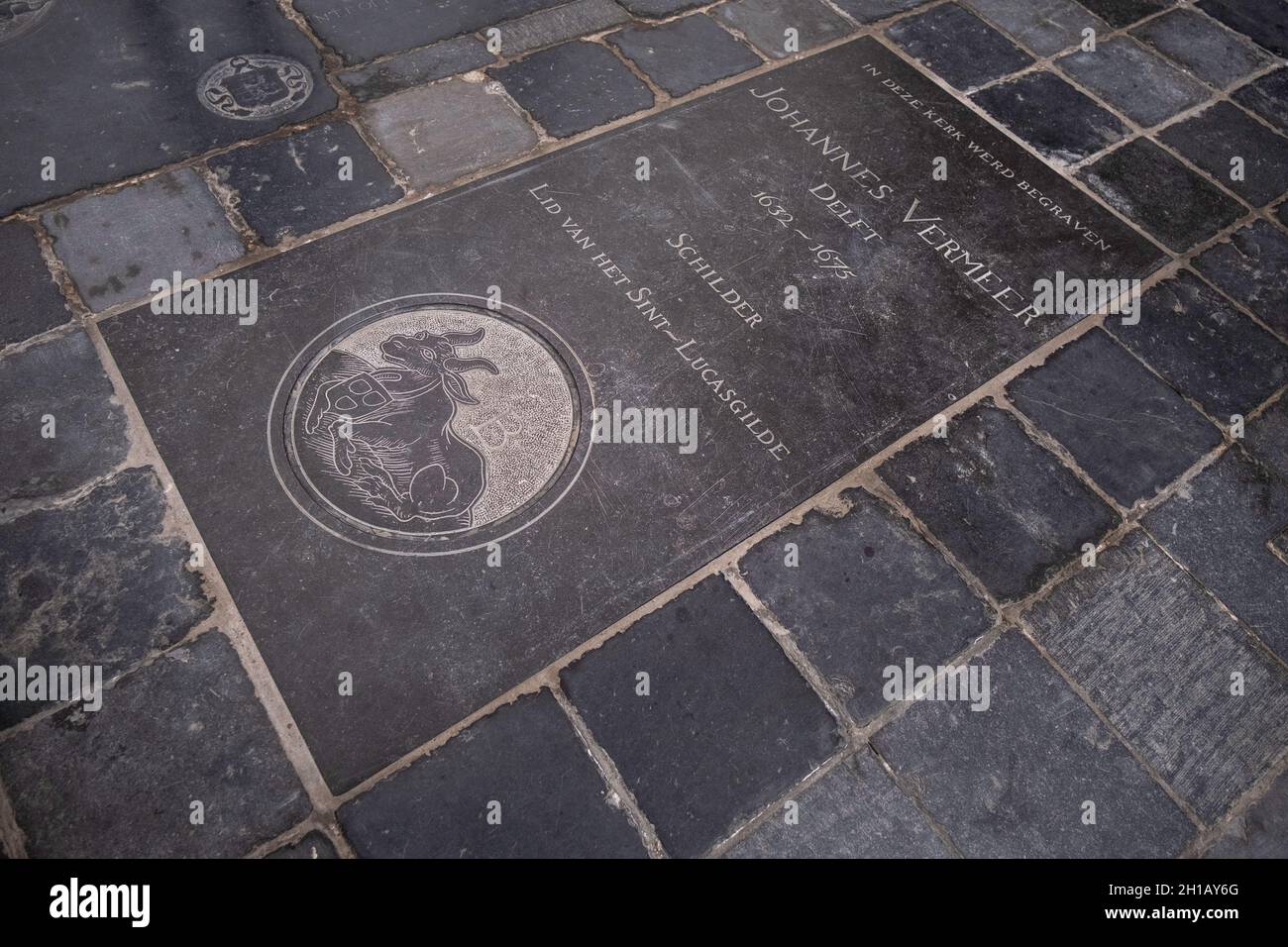 Large tombstone for the famous 17th century Dutch painter Johannes ...