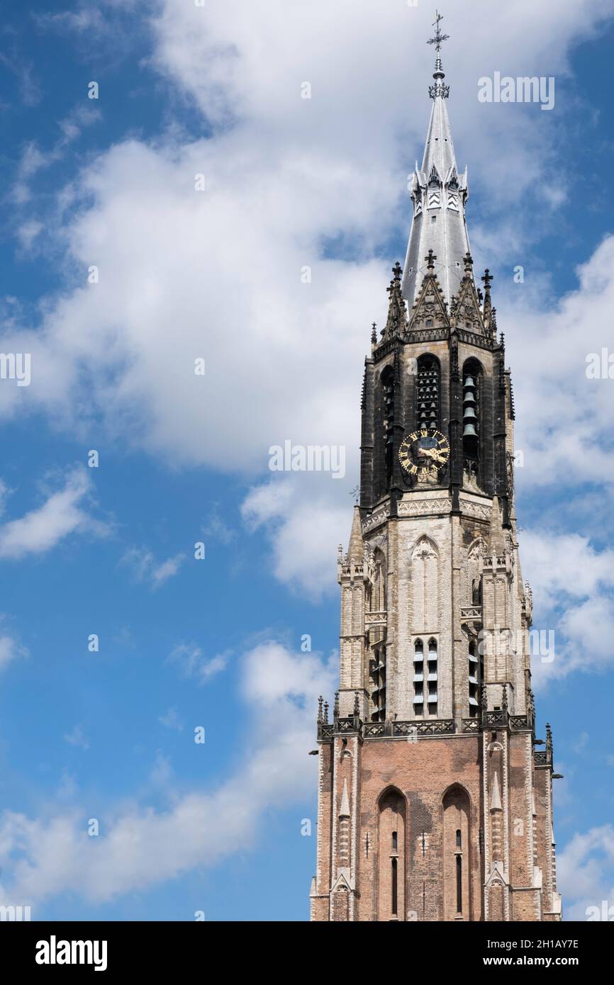 Tower of the 'Nieuwe Kerk' (New Church) in Delft in the Netherlands ...