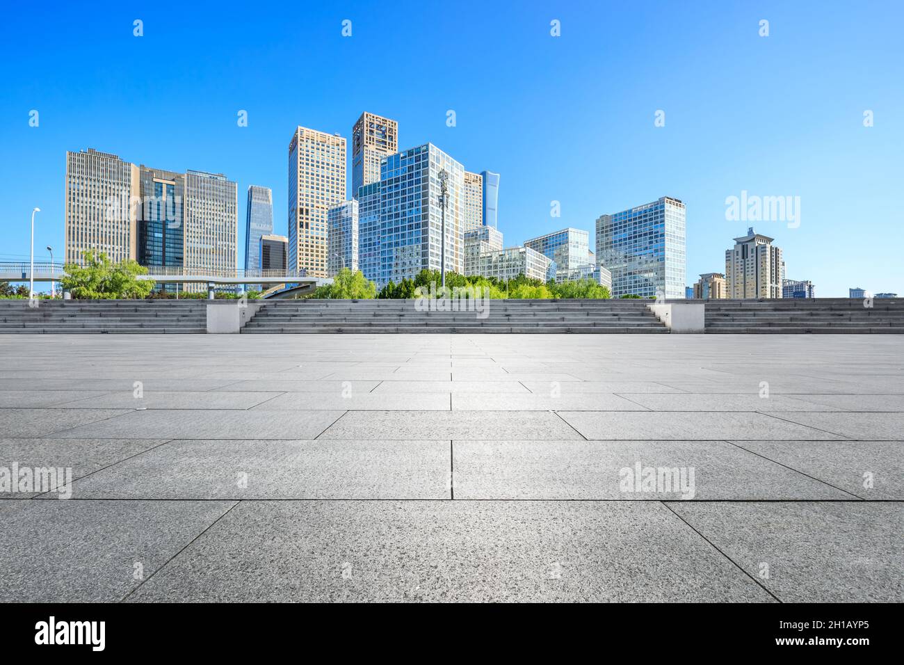 Empty floor and modern city commercial buildings in Beijing,China Stock ...