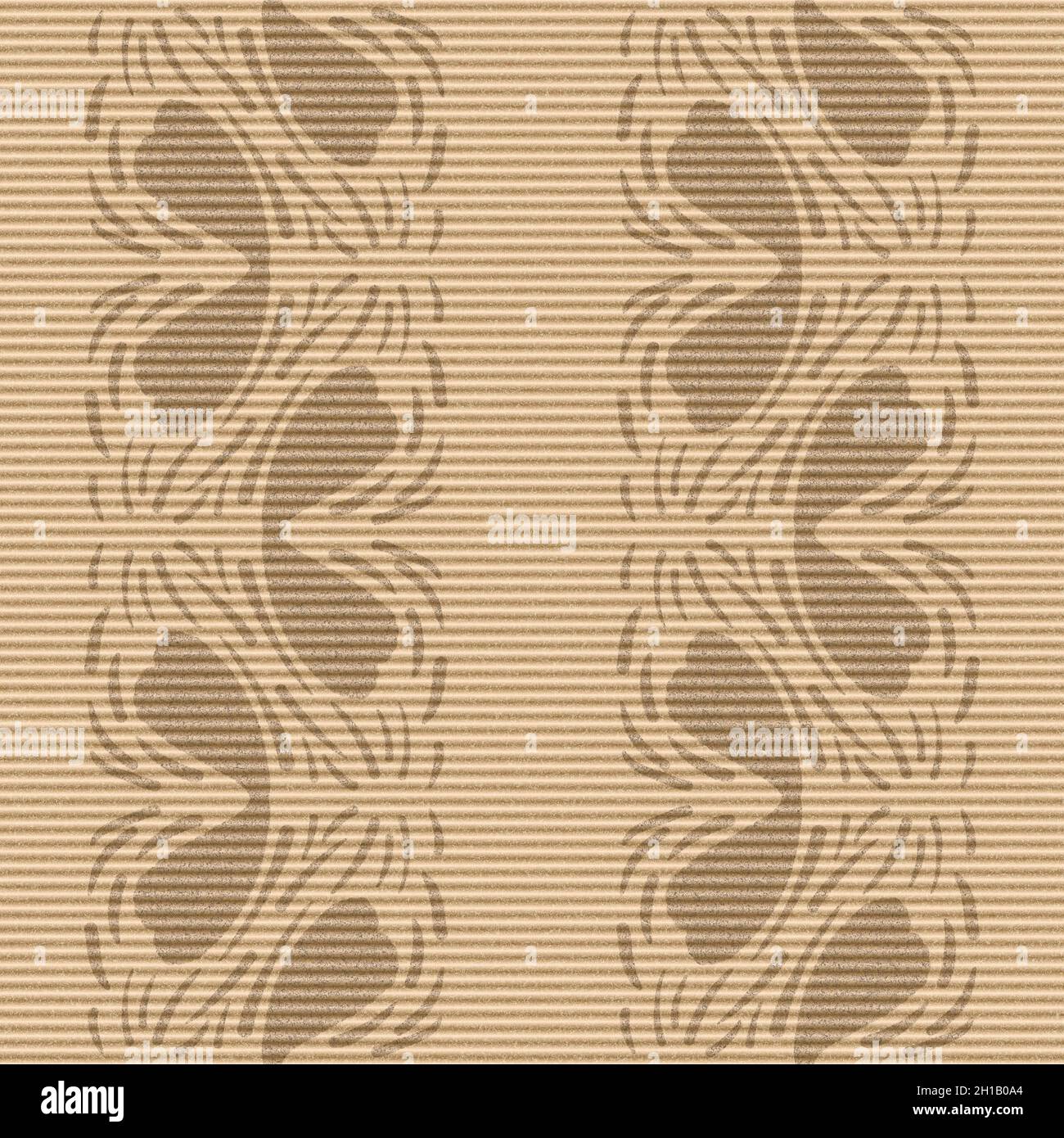 Ecru recycled corrugated pulp card paper texture. Ribbed plain neutral ...