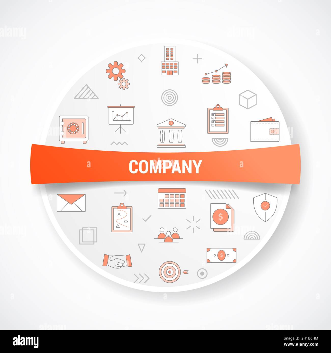 company business concept with icon concept with round or circle shape ...