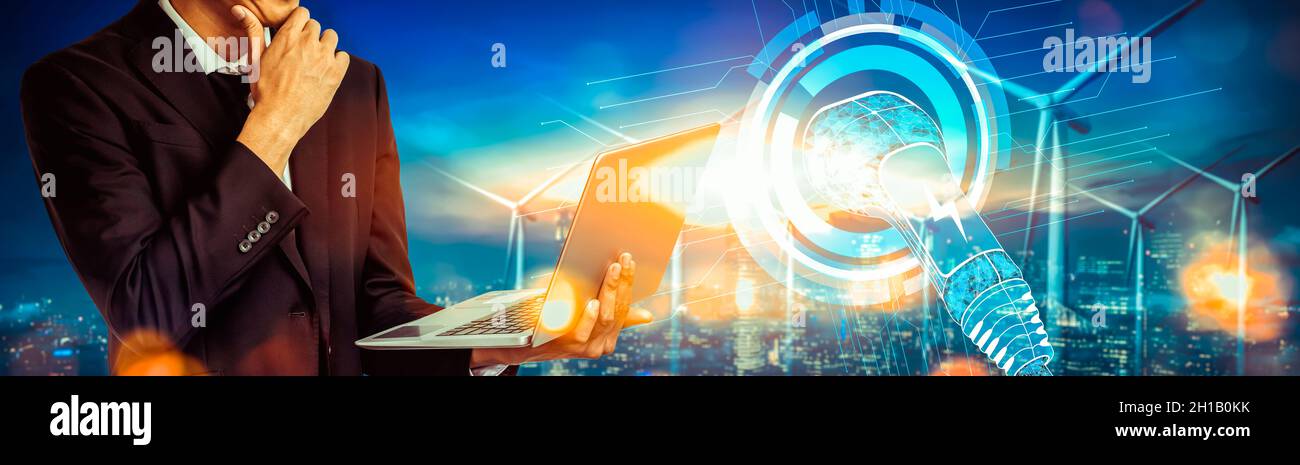 Electric car virtual reality concept with EV charging station for green ...