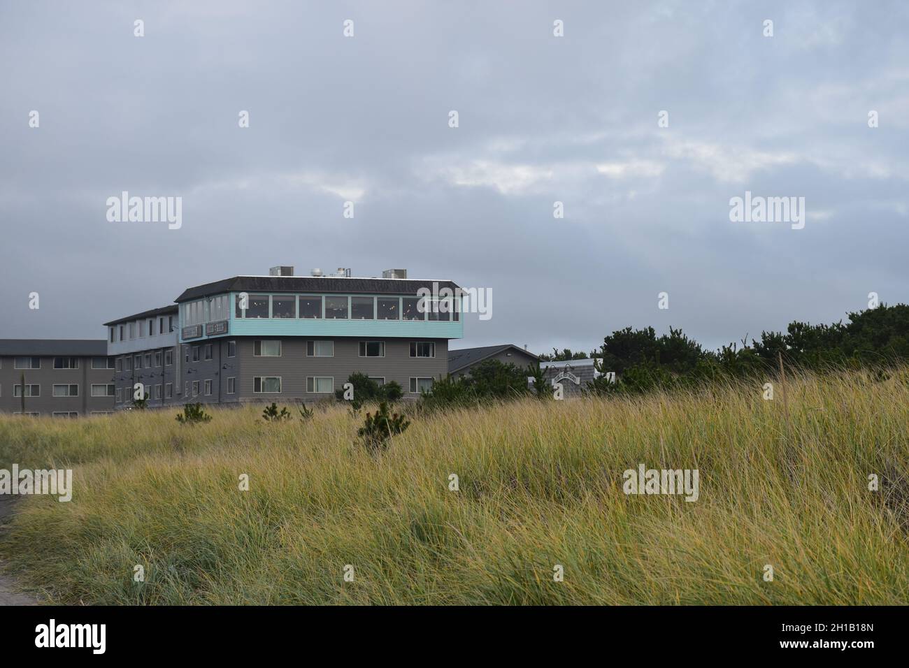 Exterior of the Adrift Hotel seen from Long Beach on the Long Beach ...